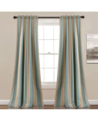 Julia Stripe Light Filtering Window Curtain Panels - Macy's