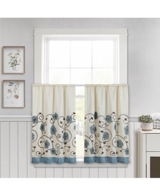 Royal Garden Kitchen Tier Window Curtain Panels - Macy's