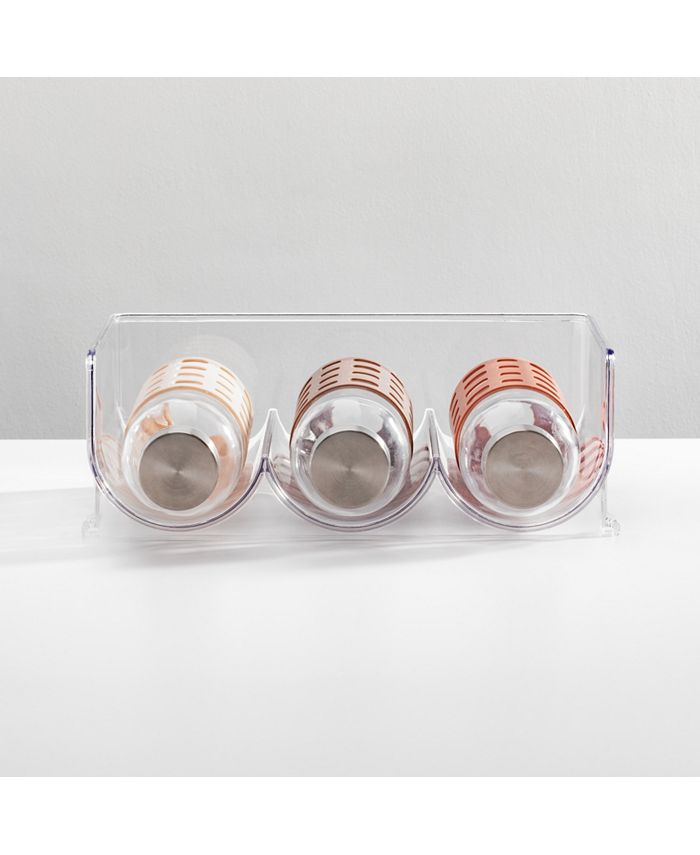 mDesign Plastic Free-Standing Stackable 3 Bottle Storage Rack, 4 Pack ...