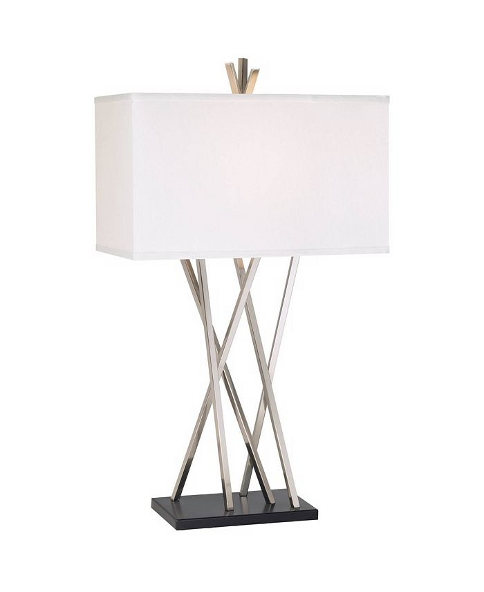 Possini Euro Design Modern Table Lamp 30" Tall Brushed Nickel Silver ...