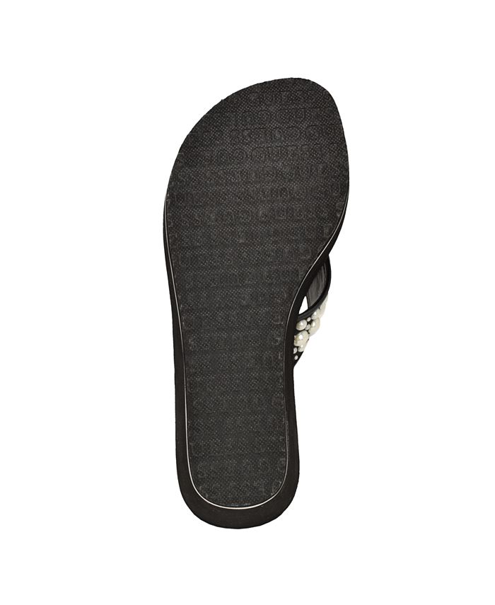 GUESS Women's Silus Embellished Platform Wedge Sandals - Macy's