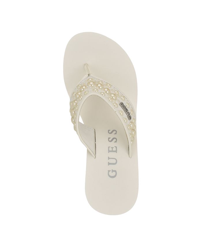 GUESS Women's Silus Embellished Platform Wedge Sandals - Macy's