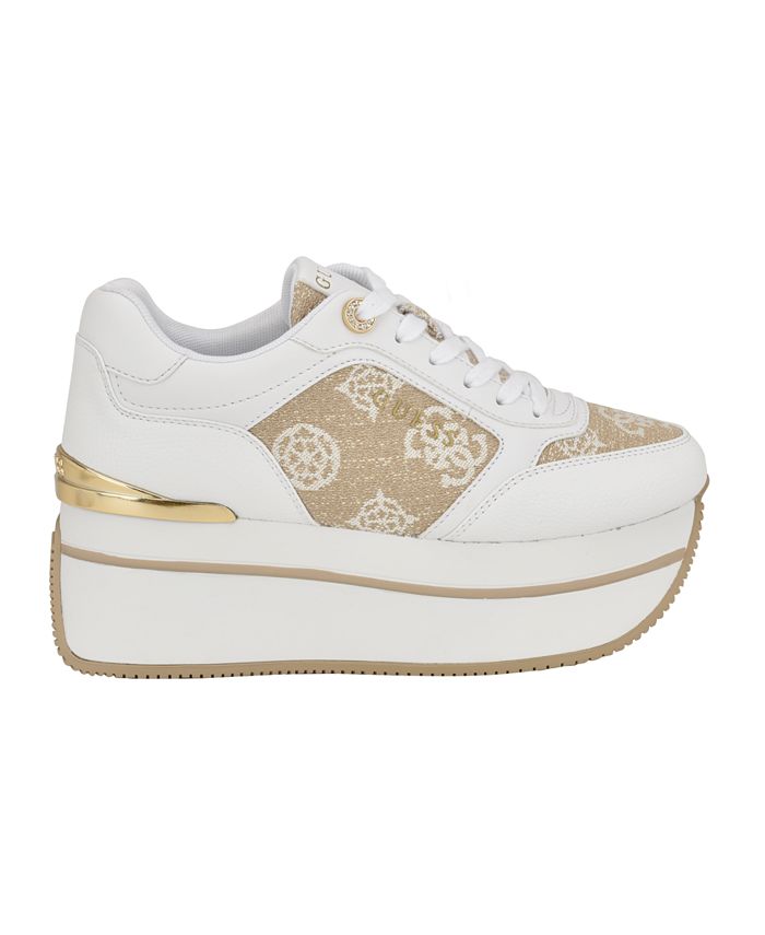 GUESS Women's Camrio Casual Double Platform Lace Up Sneakers - Macy's