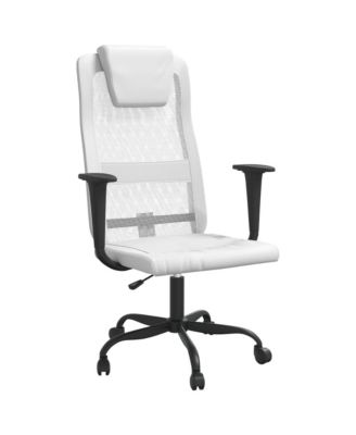 Office Chair White Mesh Fabric and Faux Leather - Macy's
