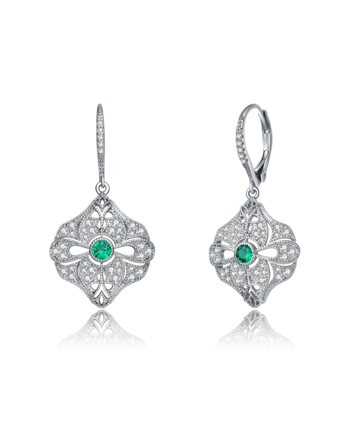 Click here for Sterling Silver White Gold Plated with Colored Cub... prices