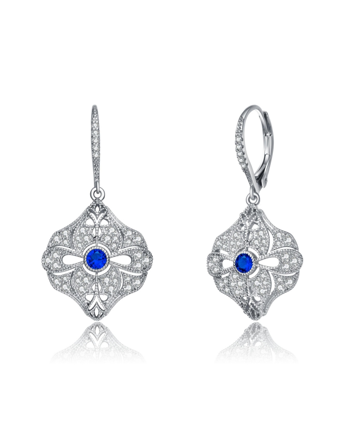 Click here for Sterling Silver White Gold Plated with Colored Cub... prices