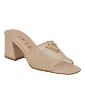 GUESS Women's Gables Block Heel Slip On One Band Sandals - Macy's