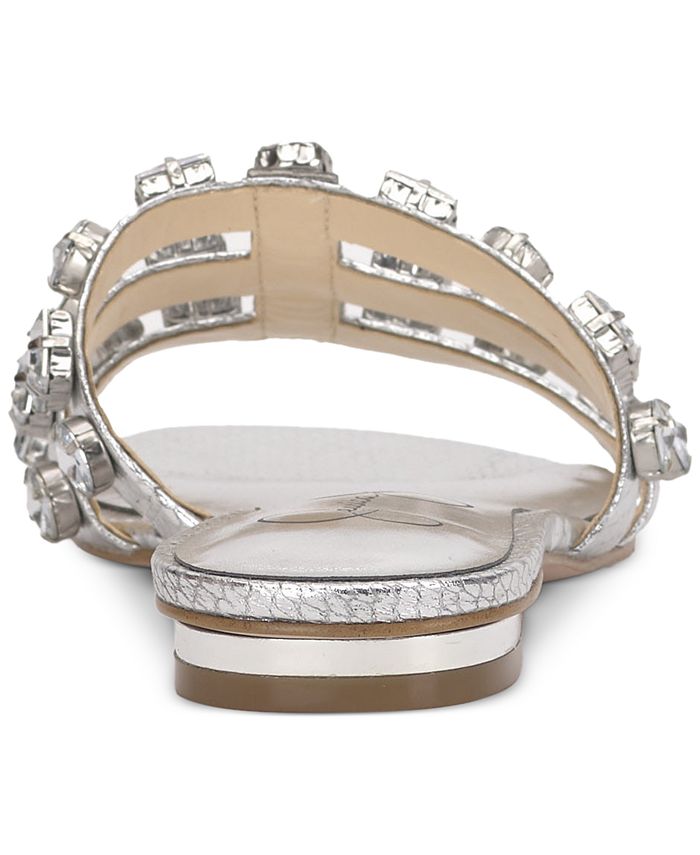 Jessica Simpson Detta Crystal Embellished Slide Sandals - Macy's