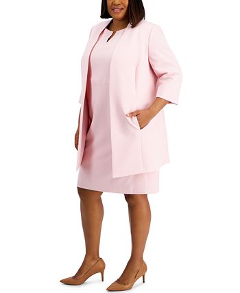 Kasper Plus Size Stretch Crepe Topper Jacket - Macy's