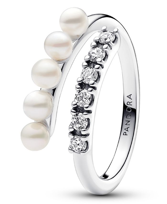 Pandora Sterling Silver Timeless Treated Freshwater Cultured Pearls ...