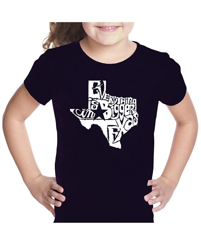 LA Pop Art Girl's Word Art T-shirt - Everything is Bigger in Texas - Macy's