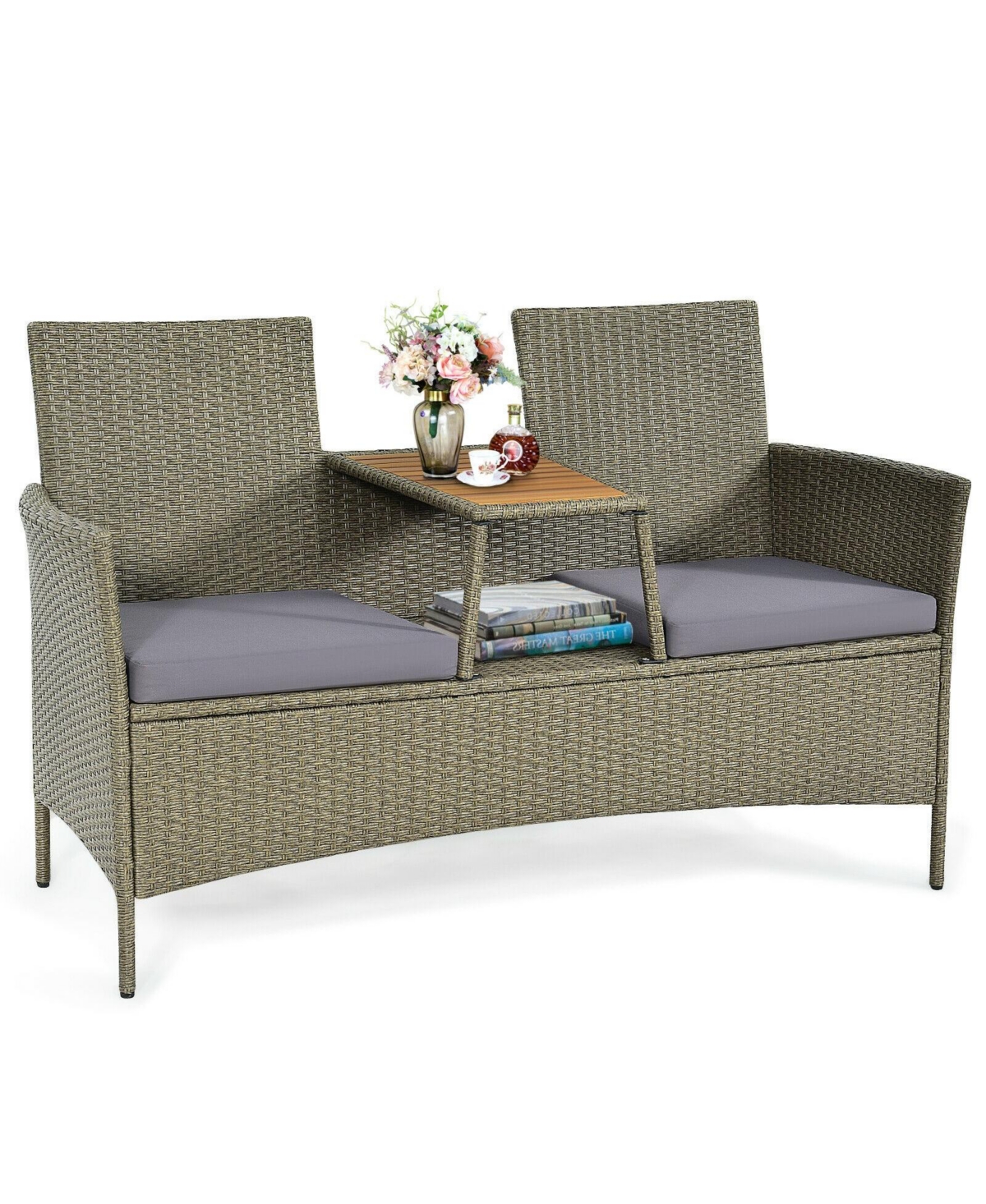Click here for Sugift 2-Person Patio Rattan Conversation Furnitur... prices