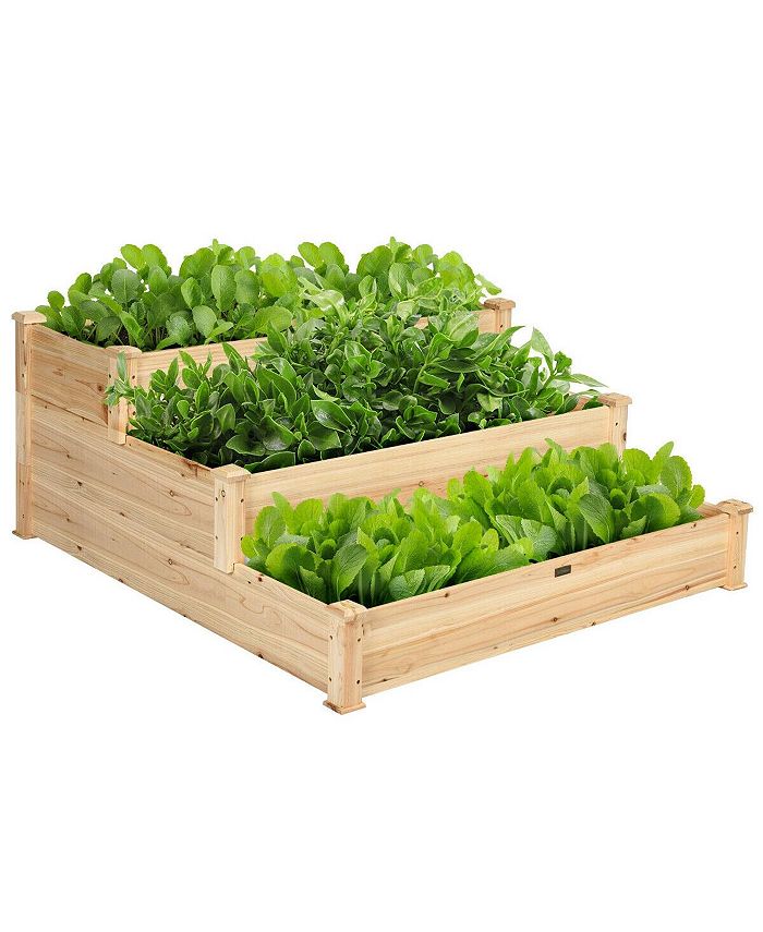 Sut 3 Tier Elevated Wooden Vegetable Garden Bed Macys
