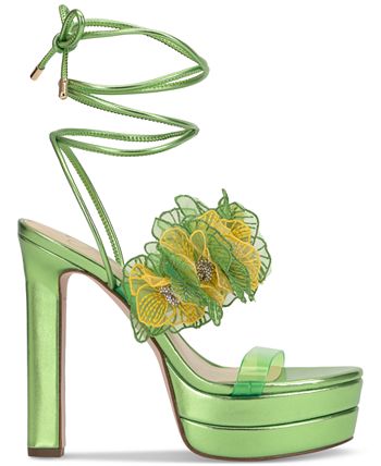 Jessica Simpson Iyla Flower Embellished Strappy High Heel Platform ...