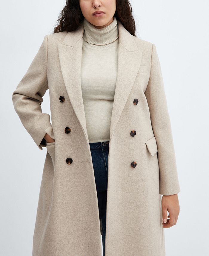 Mango Double Breasted Wool Coat