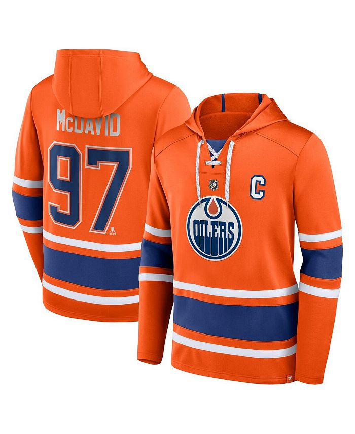 Fanatics Men's Connor McDavid Orange Edmonton Oilers Name and Number ...