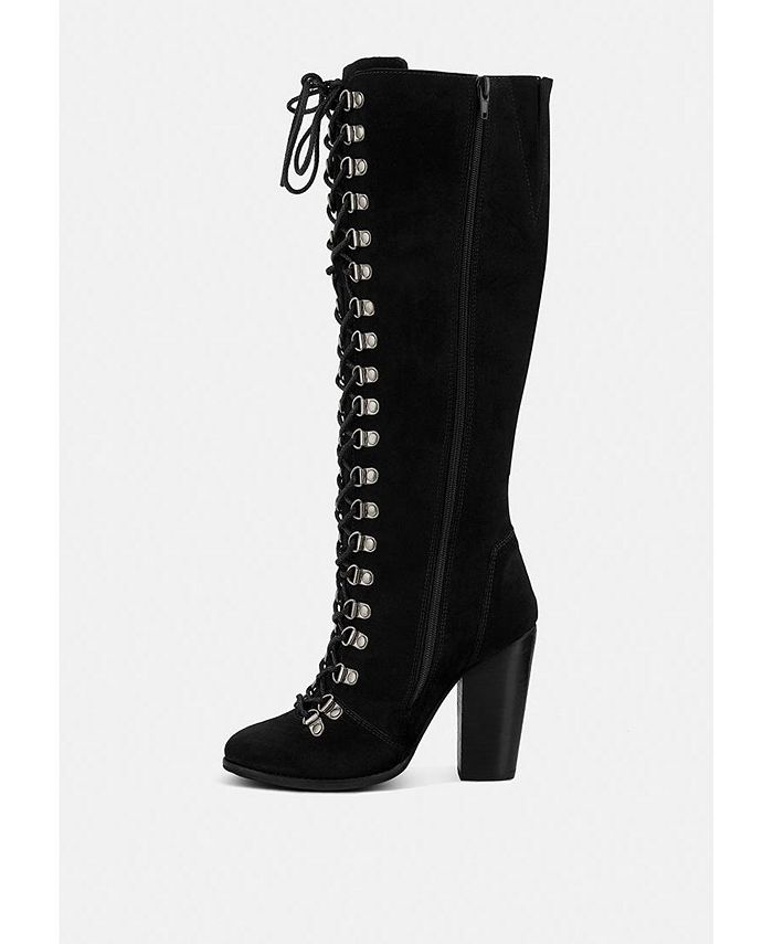 Rag & Co STREET-SLAY Womens Antique Eyelets lace up Knee Boots - Macy's