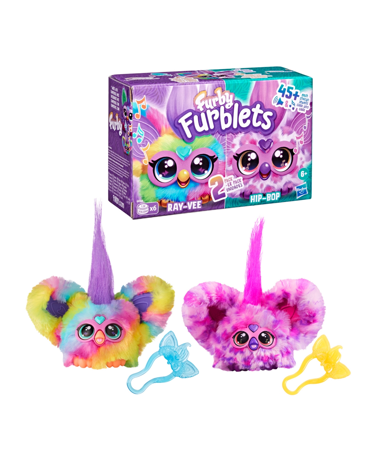 Furby Kids' Furblets Ray-vee Hip-bop 2-pack Mini Electronic Plush Toy ...