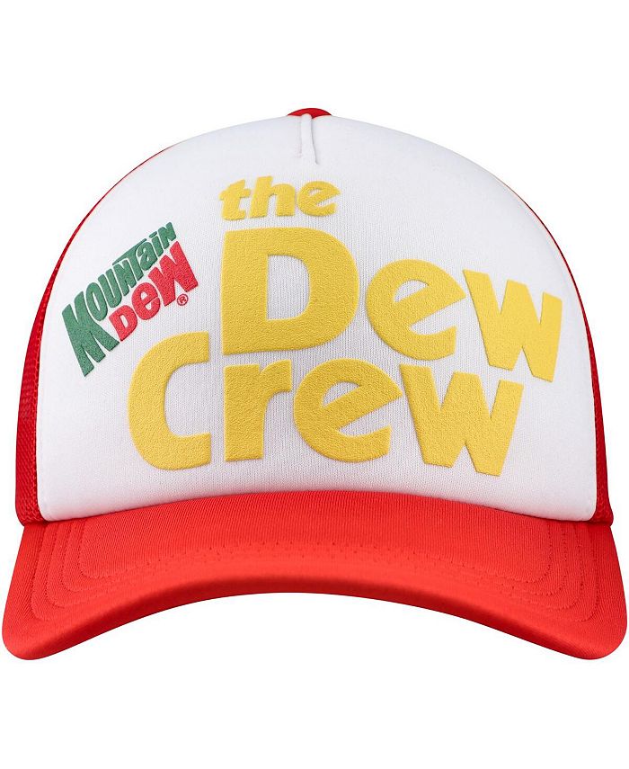 Lids Men's White, Red Mountain Dew Dew Crew Foam Trucker Adjustable Hat ...