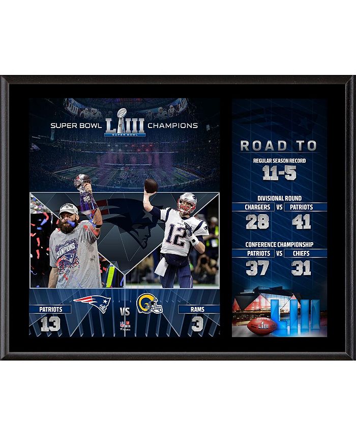 Fanatics Authentic New England Patriots 12" x 15" Super Bowl LIII ...