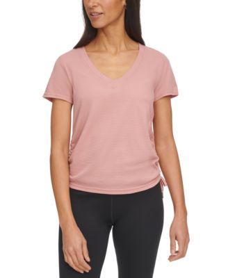 Calvin Klein Women's Drawstring-Ruched Textured Top - Macy's