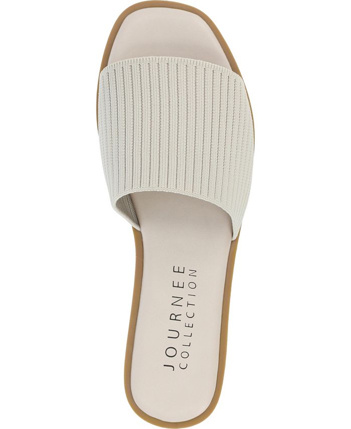 Journee Collection Women's Prisilla Single Band Slide Flat Sandals - Macy's