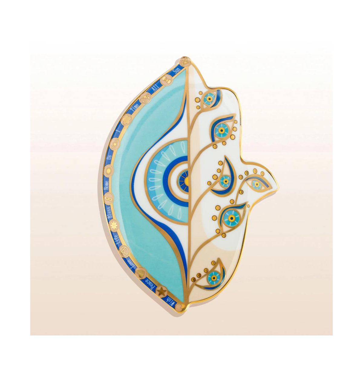 Click here for Reside in Protection - Hamsa Plate - Blue/White prices