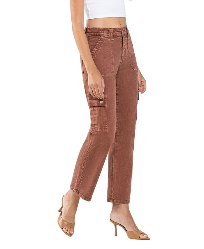 Vervet Women's High Rise Cargo Straight Jeans - Macy's