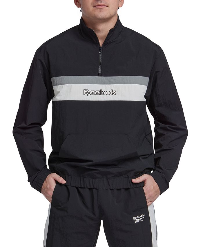 Reebok Men's Retro Colorblocked Quarter-Zip Popover - Macy's