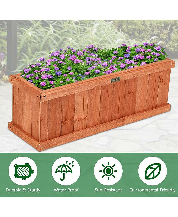 SUGIFT Wooden Decorative Planter Box for Garden Yard and Window - Macy's