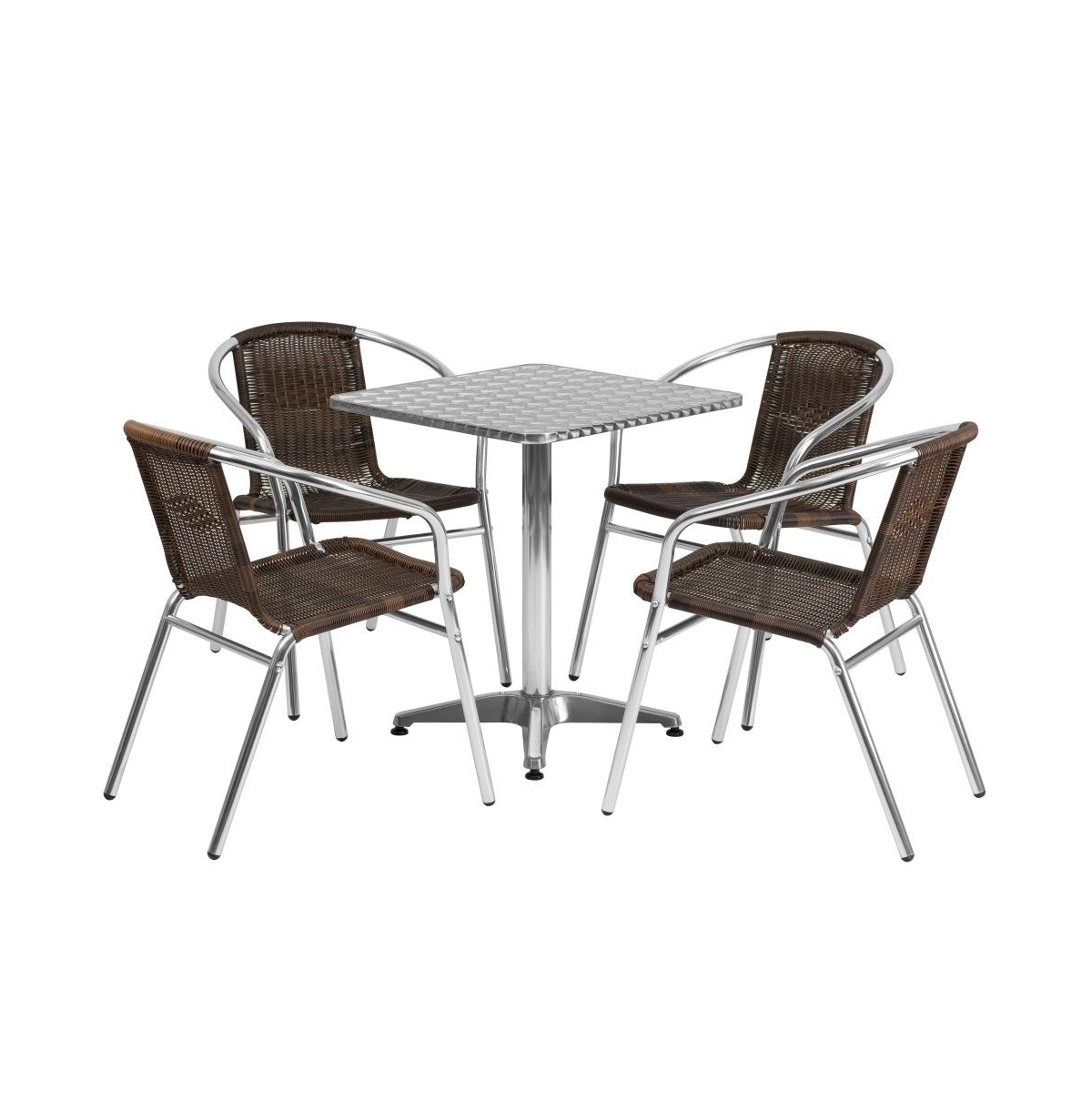 Click here for 23.5 Square Aluminum Garden Patio Table Set With 4... prices