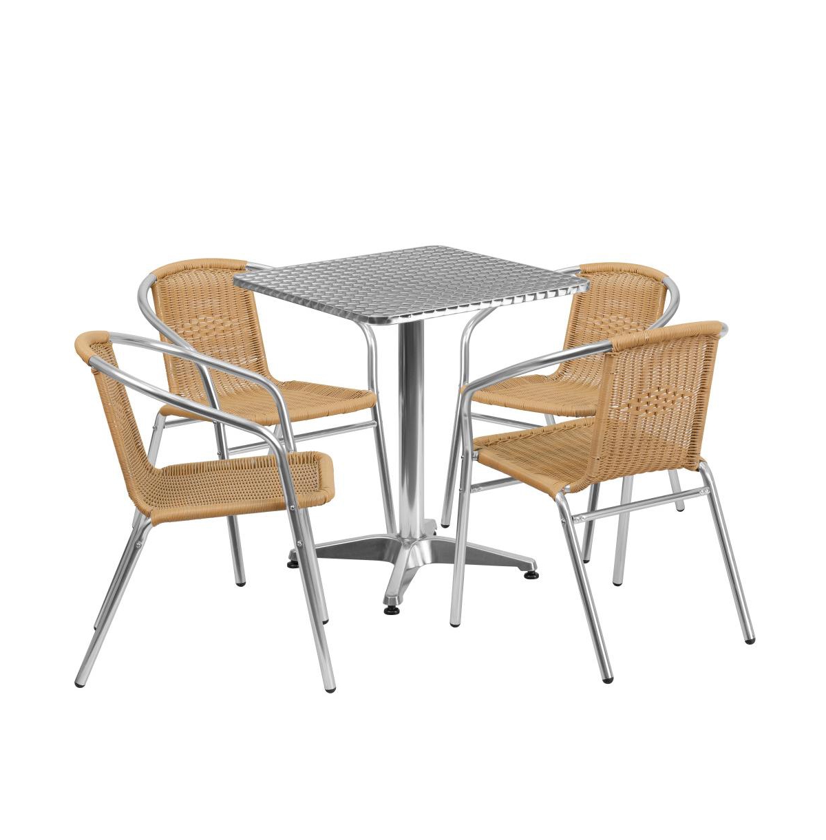 Click here for 23.5 Square Aluminum Garden Patio Table Set With 4... prices