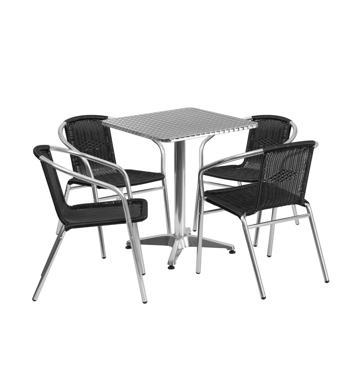 Click here for 23.5 Square Aluminum Garden Patio Table Set With 4... prices