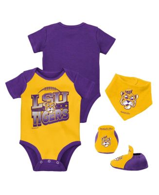 Baby Boys and Girls Mitchell & Ness Purple, Gold LSU Tigers 3-Pack ...
