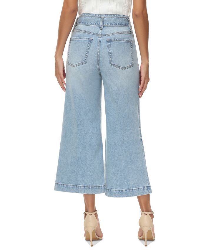 Frye Women's Belted High-Rise Cropped Wide-Leg Jeans - Macy's