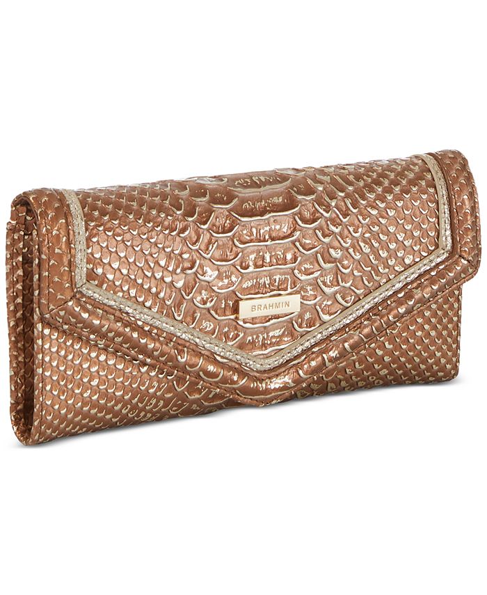 Brahmin Veronica Honey Brown Sandalwood Leather Signature Wallet - Macy's