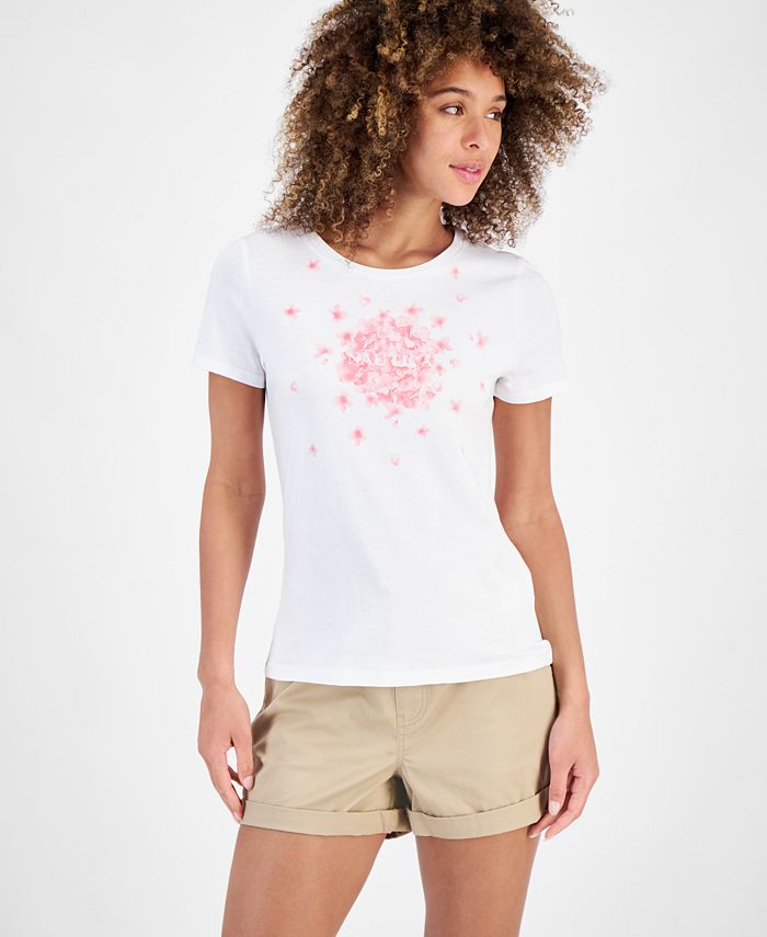 Nautica Jeans Women's Floral Logo Graphic T-Shirt - Macy's