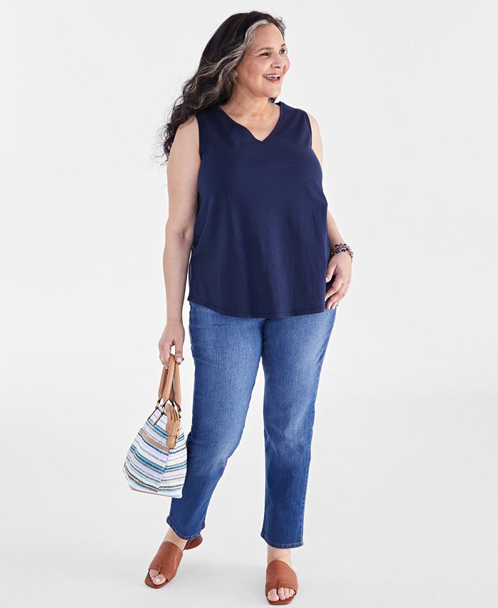 Style & Co Plus Size V-Neck Tank, Created for Macy's - Macy's