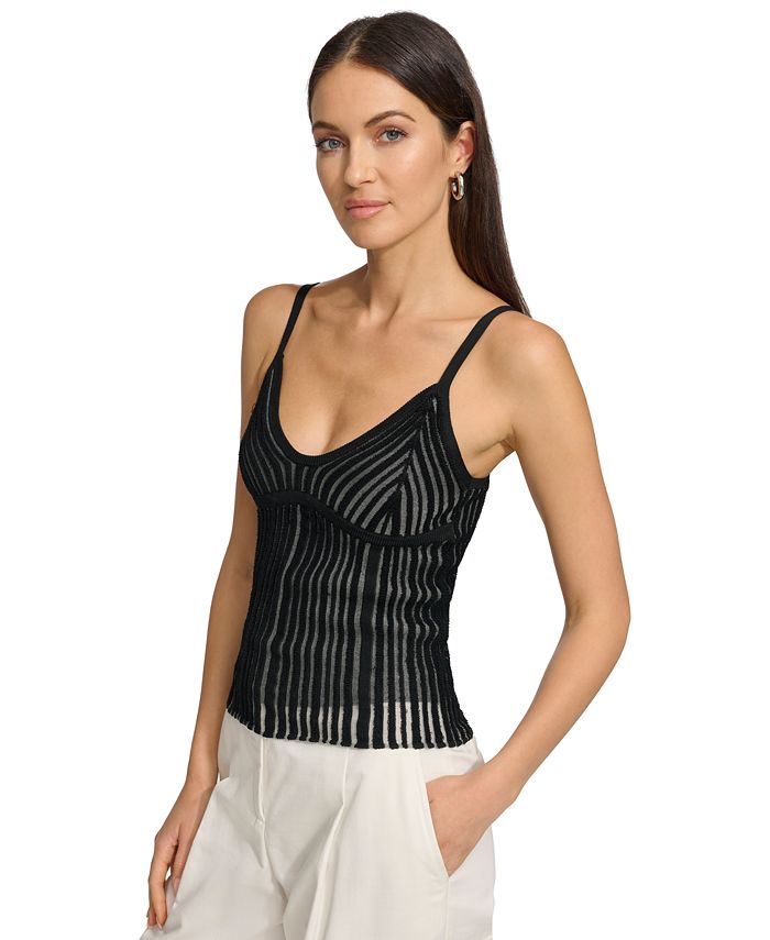 DKNY Women's Striped Knit Camisole - Macy's
