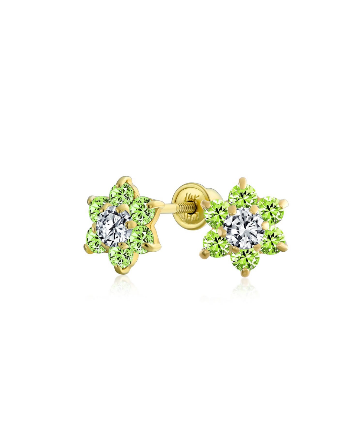 Click here for Bling Jewelry Tiny Lime Green Cz Flower Stud Earri... prices