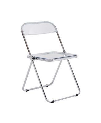 White Clear Transparent Folding Chair Pc Plastic Living Room - Macy's