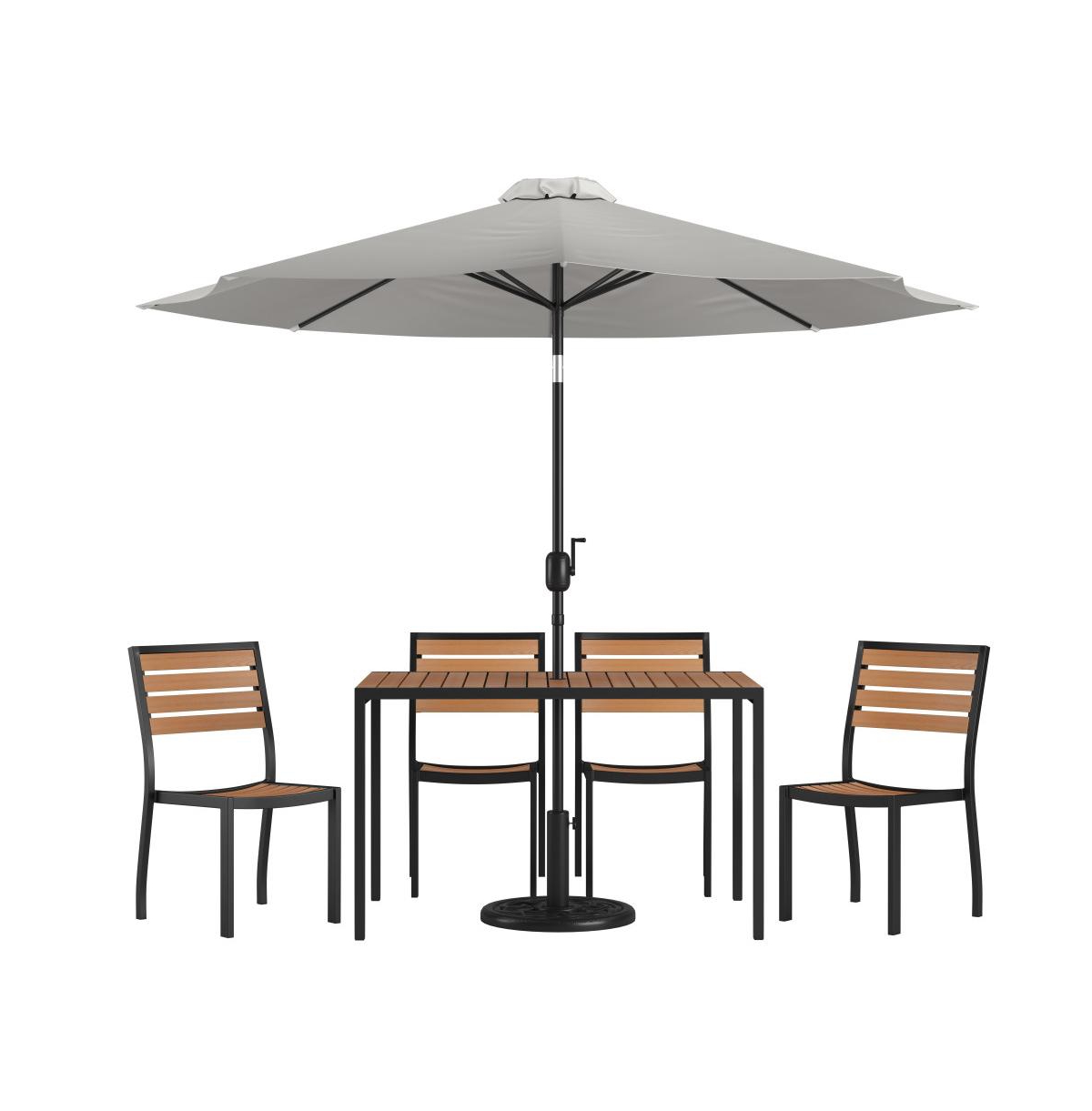 Click here for Calle 7 Piece Outdoor Faux Teak Poly Slat Outdoor... prices