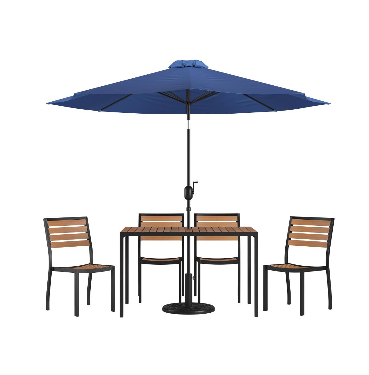 Click here for Calle 7 Piece Outdoor Faux Teak Poly Slat Outdoor... prices