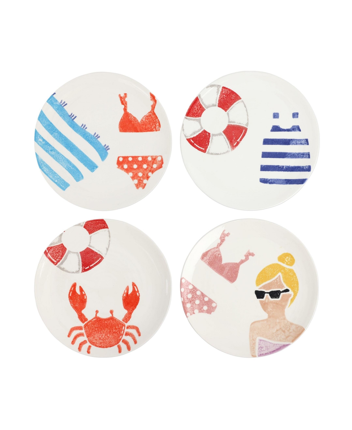 Click here for Vietri Riviera Assorted Salad Plates  Set of 4 - M... prices