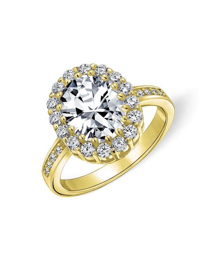 Bling Jewelry Brilliant Cut Cubic Zirconia CZ Promise 4CT Oval Pave ...