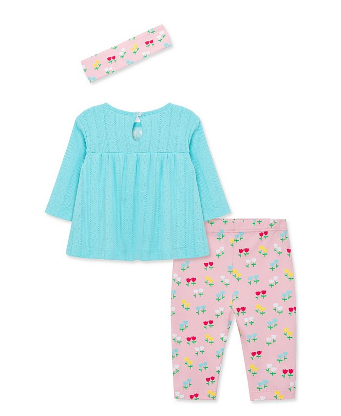 Little Me Baby Girls Tulips Tunic Set with Headband - Macy's