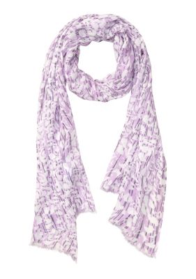Olsen Abstract Print Scarf with Frayed Edge Trim - Macy's