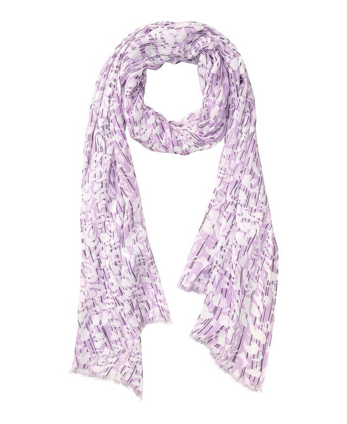 Olsen Abstract Print Scarf with Frayed Edge Trim - Macy's