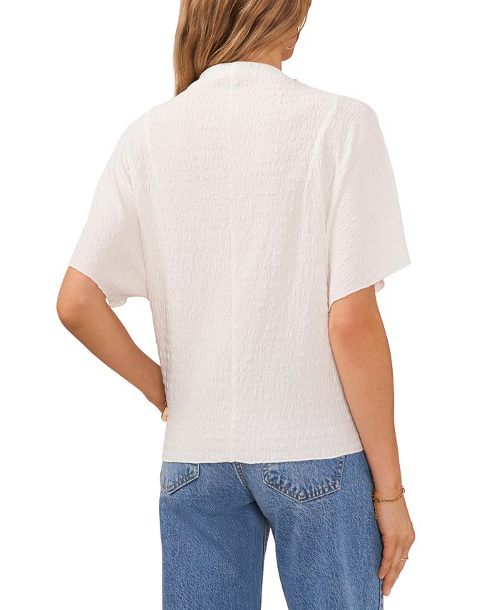 Vince Camuto Women's Textured High Neck Wide-Sleeve Top - Macy's