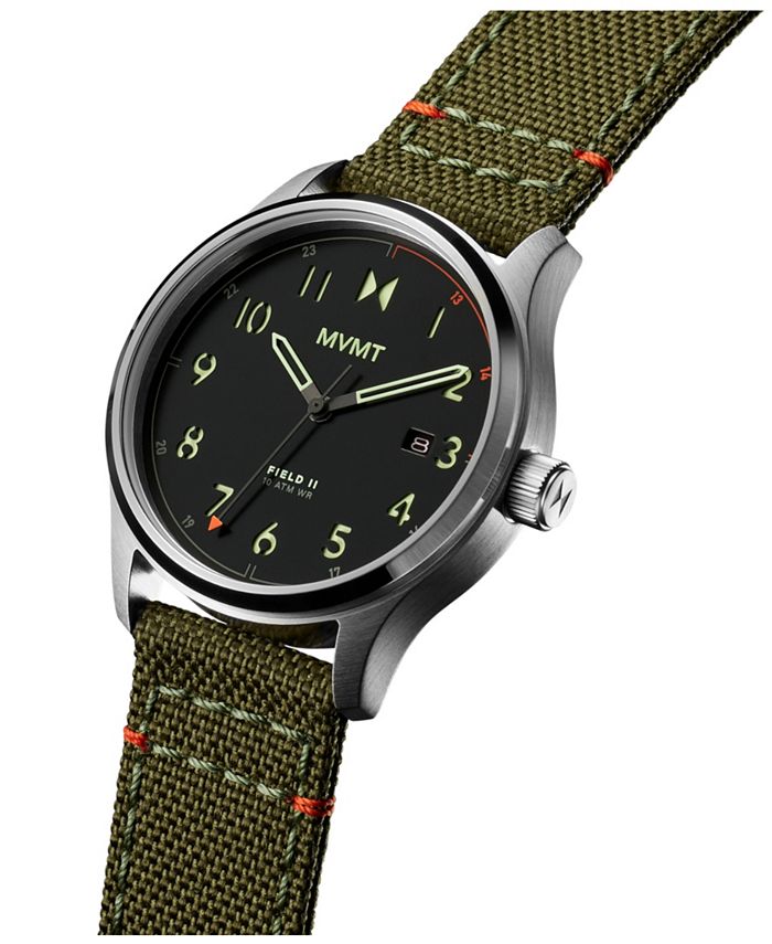 MVMT Field II Men's Green Nylon Watch 41mm - Macy's
